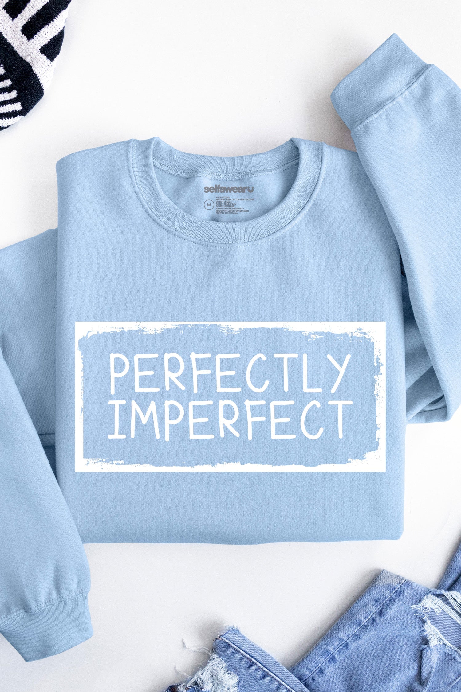 Perfectly Imperfect Sweatshirt Sky Blue | Selfawear®